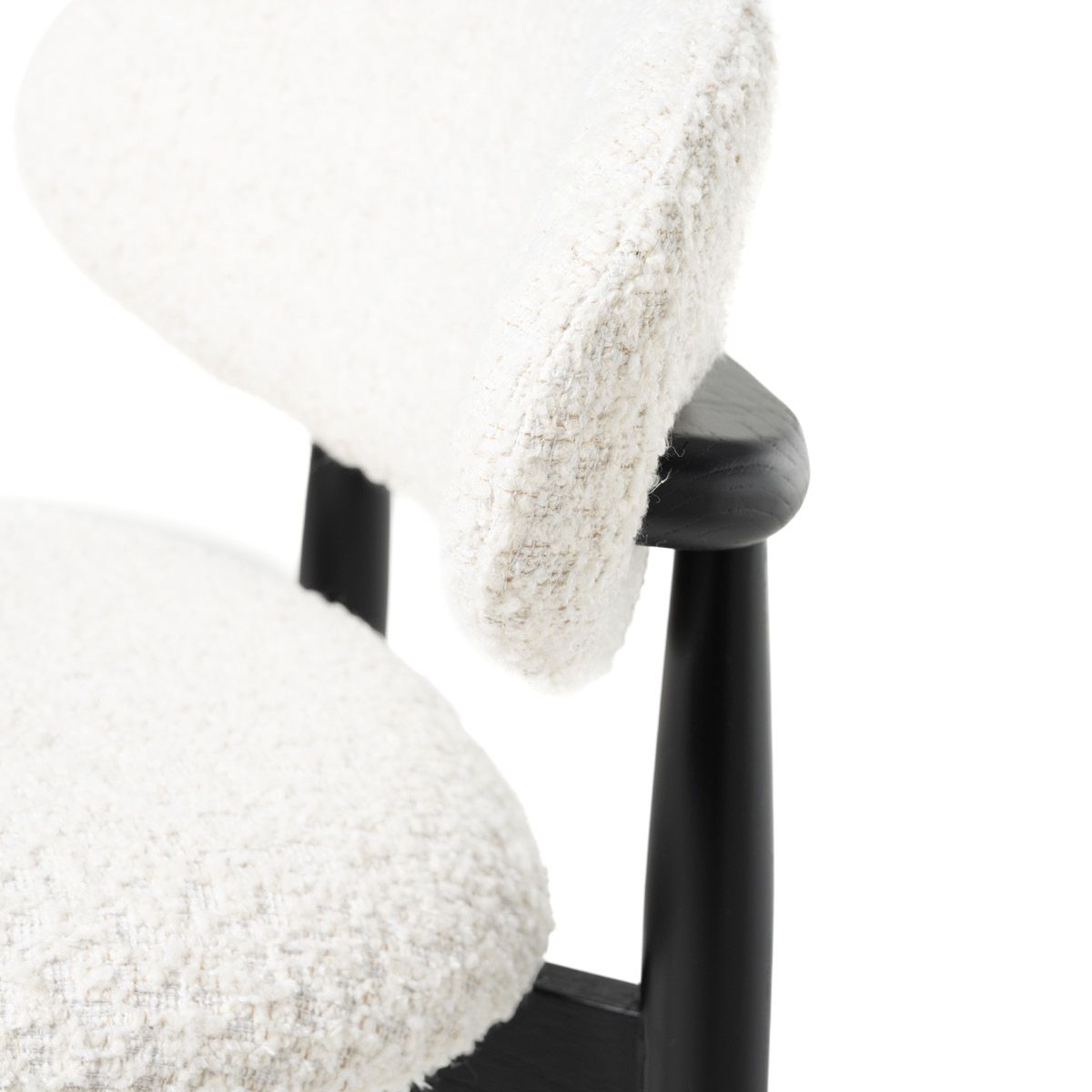 Malmø barstol heltre sort eik (stoff Nova offwhite) - NovaSolo.no